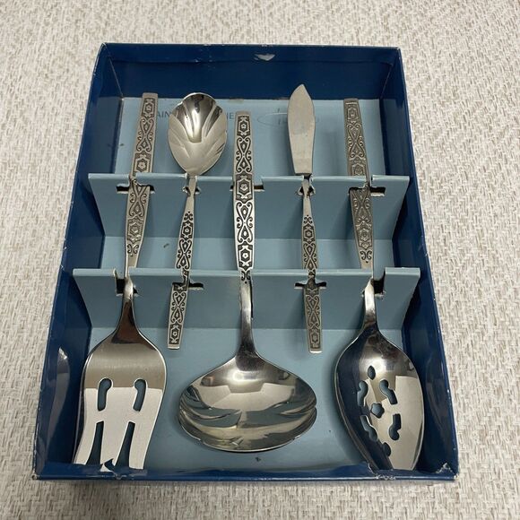 Oneida | Kitchen | Vintage Oneida Deluxe Stainless 5 Piece Serving Set ...